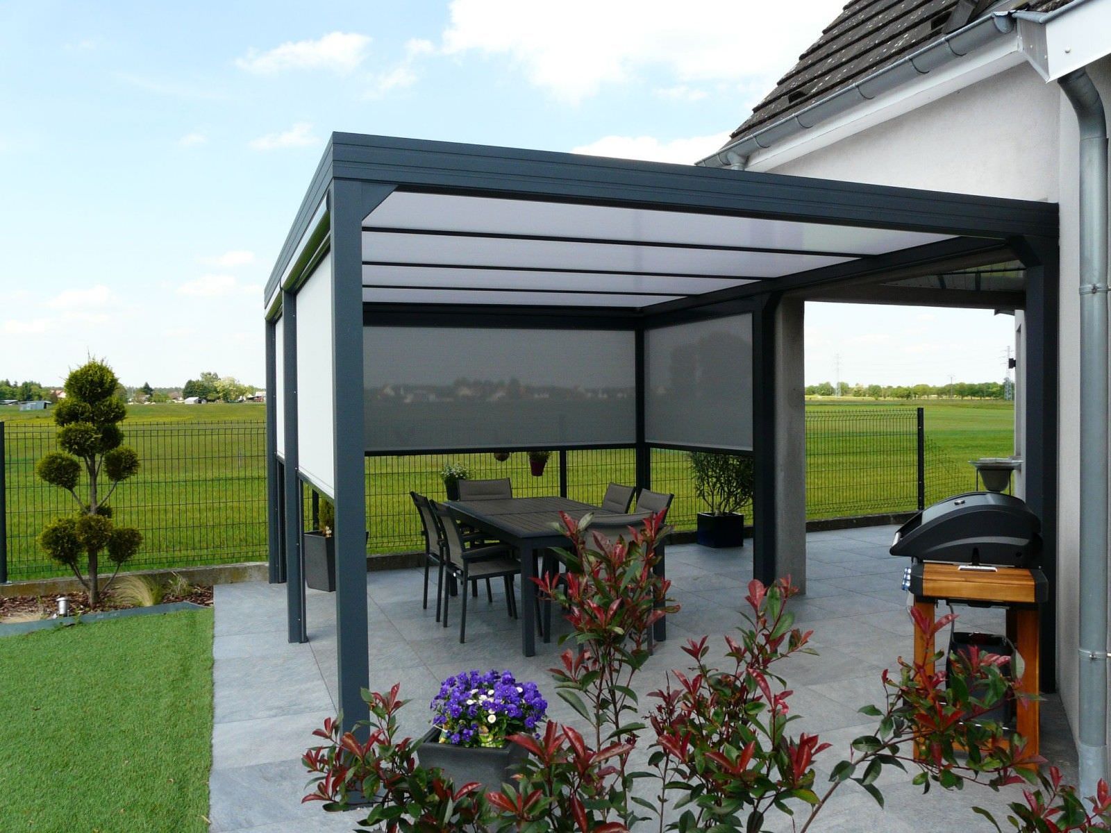 Pergola toit plat Design en alu Metz Nancy Sarreguemines FBS